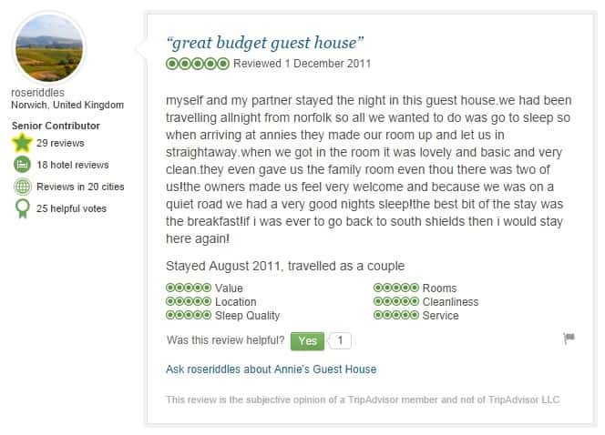Annie's Guest House Reviews 2011